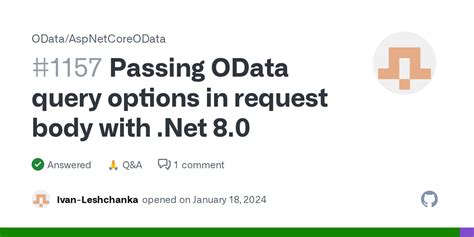 Passing Odata Query Options In Request Body With Net 80 · Odata