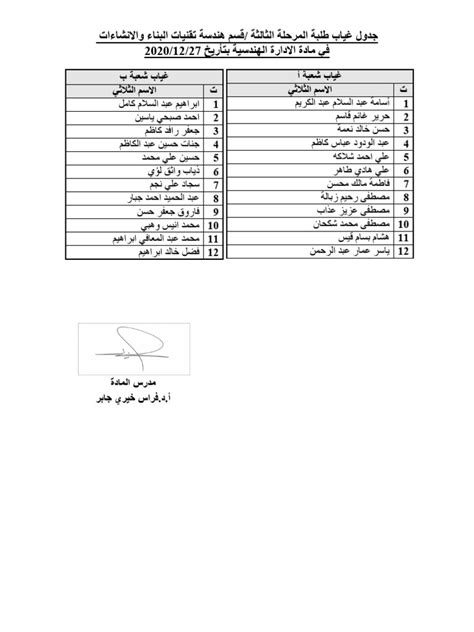 غياب طلبة 4⁩ Pdf
