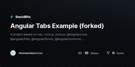 angular tabs example forked stackblitz