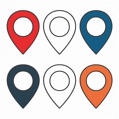Six Unique ColorCoded Location Markers Premium AI Generated Vector