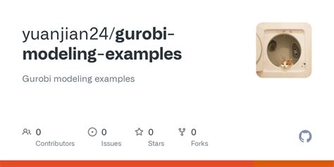 Github Yuanjian Gurobi Modeling Examples Gurobi Modeling Examples