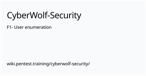F1 User Enumeration Cyberwolf Security