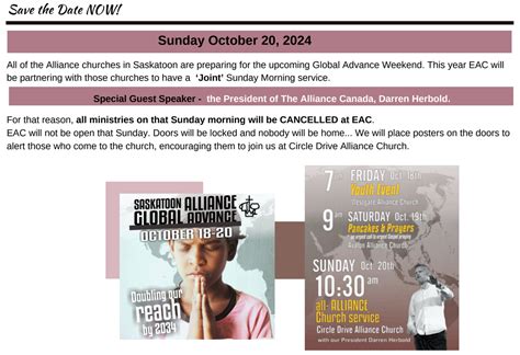 Saskatoon Alliance Global Advance Global Connections Erindale Alliance Church