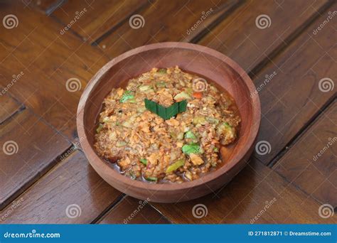 A Close Up Rujak Bebek Or Smashed Fruit Which Is Made From Raw Fruit