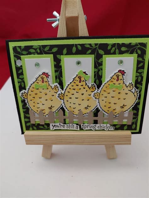 Spring Chicken Birthday Card Etsy Chicken Greeting Cards