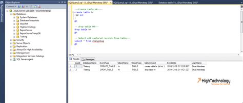 ddl triggers to audit database sql server