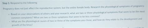 Solved Step 1 Respond To The Following Pregnancy D