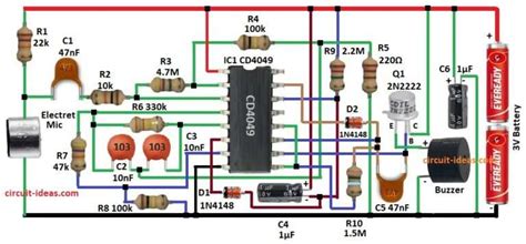 Sound To Beep Circuit Using Ic Cd4049 Circuit Ideas For You