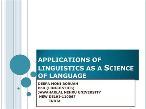 Lecture 2 Applied Linguistics Ppt