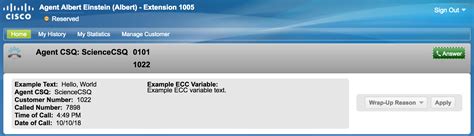 Configuration Of Call Peripheral Variables And The Expanded Call Context Ecc Finesse Cisco