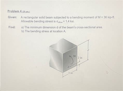 Solved Problem Pts Given A Rectangular Solid Beam Chegg