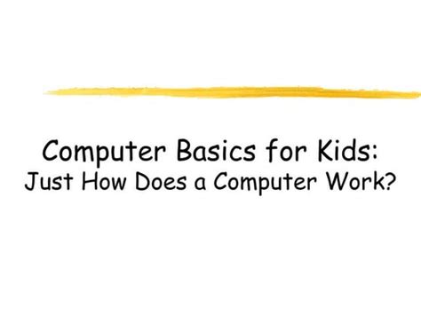 Beginning Computer Basics Ppt