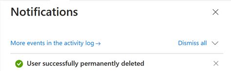 using azure b2c i m getting a error failed to permanently delete user