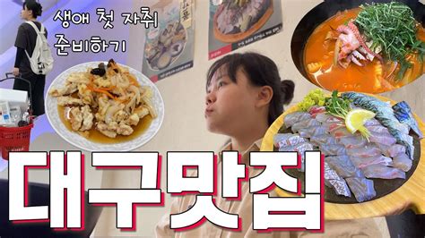 Vlog 대구 회 맛집 바다와 대구 맛집 자취 준비물 대구 카페 일상브이로그 대구브이로그 대구뚜벅이 대구여행 Youtube