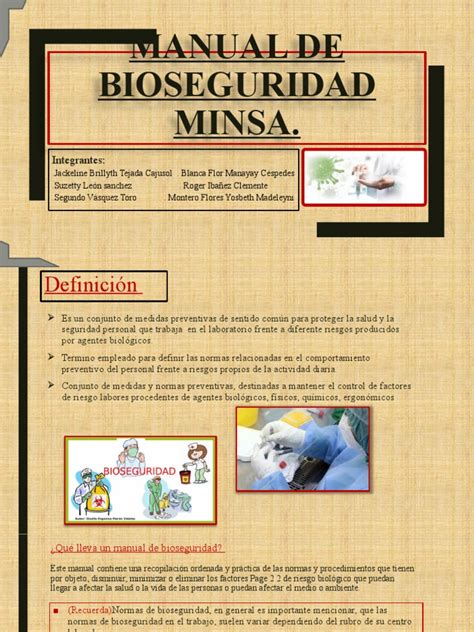 Manual De Bioseguridad Minsa Pdf