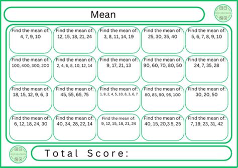 Mean 20 Questions Teaching Resources