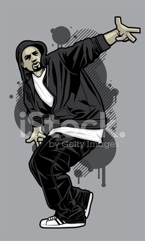 Male Hip Hop Apparel Model Zipped Hoodie Dancer Stock Vector