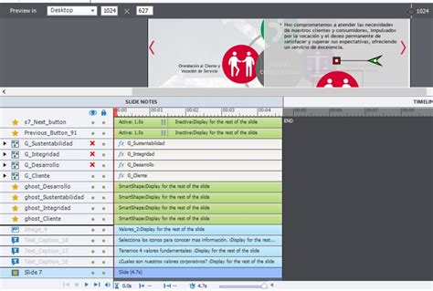 Captivate Timeline Elearning
