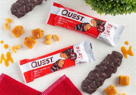 Quest Gooey Caramel Candy Bars With Peanuts 12 X 52g Exp 28 Oct 24