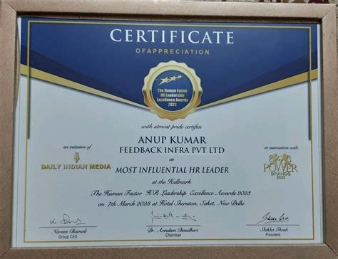Anup Kumar On Linkedin Honoured To Receive The Most Influential Hr