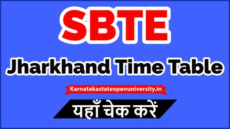 Sbte Jharkhand Time Tabal 2025 Download Link Jharkhand Polytechnic