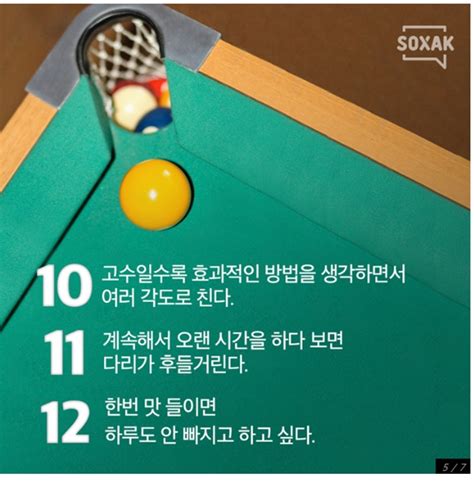 당구와 섹스의 가지 공통점 포스트쉐어