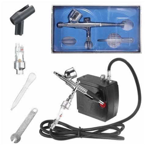 Dual Action Airbrush Set Spray Gun Air Compressor Kit Aerograph For Art