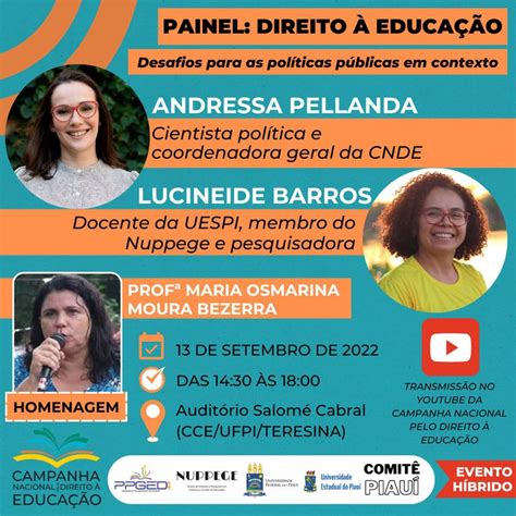 CCE sediará painel Direito à Educação desafios para as políticas