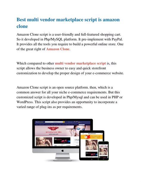 Ppt Best Multi Vendor Marketplace Script Is Amazon Clone Powerpoint