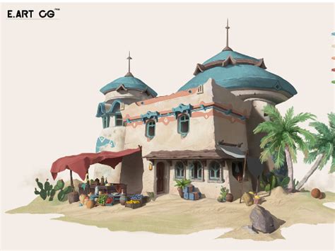 学员场景设计作品 沙漠小镇 艺数绘CG 站酷ZCOOL