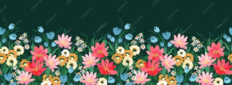Premium Vector Floral Seamless Border Vector Design For Paper Cover