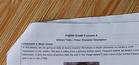 English Grade 9 Lesson 4 Uterary Texts Prose StudyX