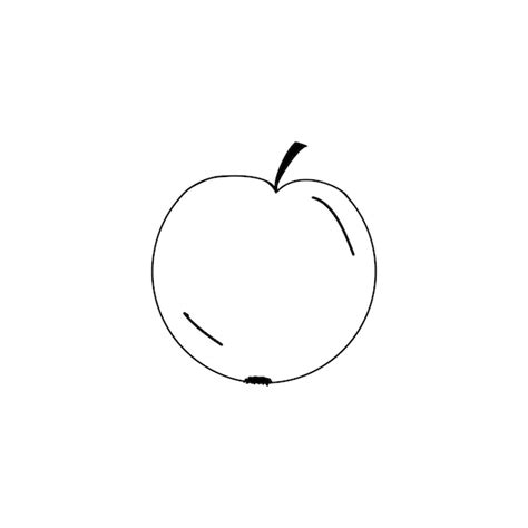 Premium Vector A Drawing Of An Apple With A Stem In The Center