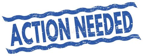 Action Needed Text On Blue Lines Stamp Sign Stock Illustration