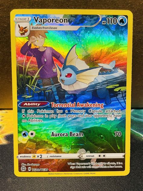 Mavin Pokemon Vaporeon Tg02 Brilliant Stars Trainer Gallery Ultra