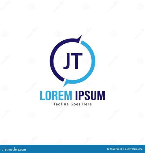 Plantilla Inicial Del Logotipo De JT Con Marco Moderno Ilustración Vectorial Del Logotipo De La