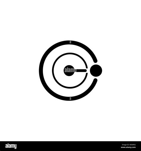 Orbit Proton Nucleus Flat Vector Icon Simple Black Symbol On White Background Stock Vector