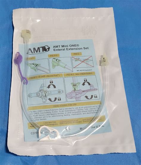 New Amt 8 1211 Isosaf Amt Mini One Enteral Extension Set 12in Bolus