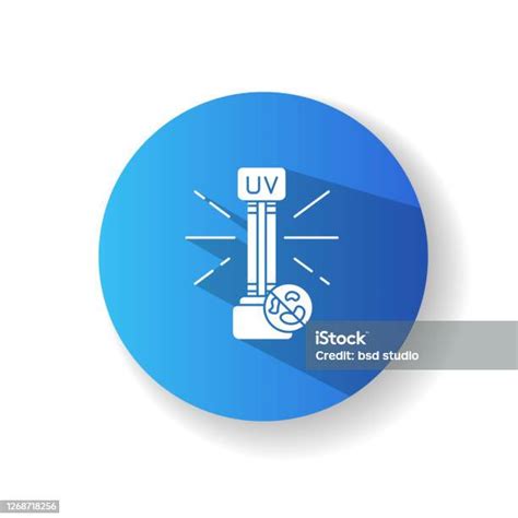 Uv 光消毒藍色平面設計長影字形圖示向量圖形及更多互聯網圖片 互聯網 保護 傳染病 Istock