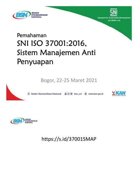 Pemahaman Sni Iso 37001 Sistem Manajemen Anti Penyuapan Bsn Maret 2021