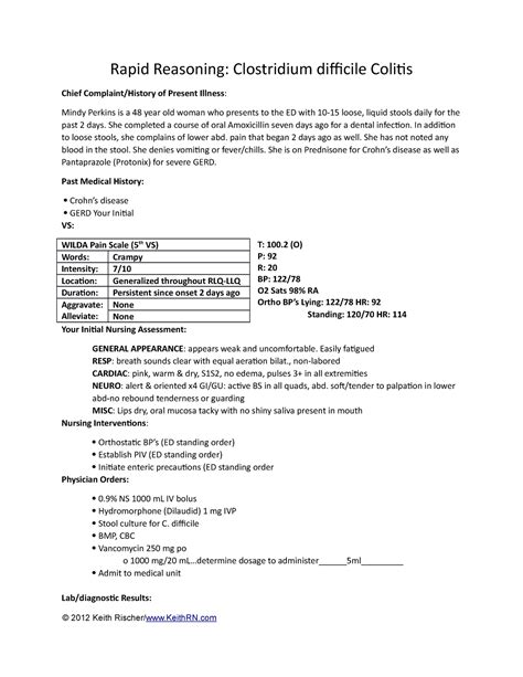 Vcontreras Rapid Reasoning Cdiff 072022 Rapid Reasoning Clostridium Difficile Colitis Chief