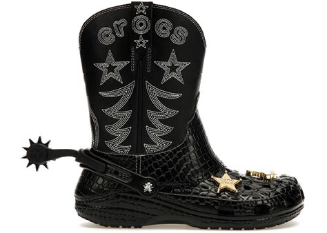 Crocs Classic Cowboy Boot Black Mens 208695 001 Us