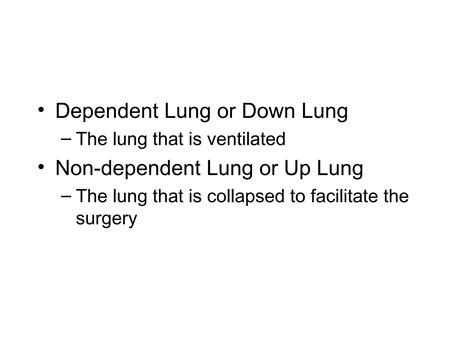 One Lung Ventilation Ppt