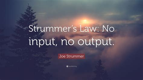 joe strummer quote “strummer s law no input no output ”