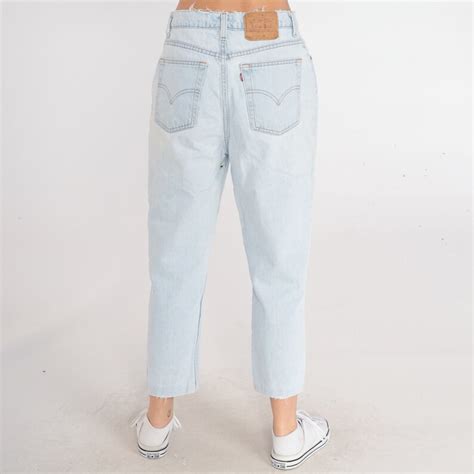 Levis 512 Jeans 90s Mom Jeans Tapered Cropped High Waisted Rise Levi