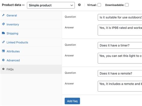 Product Faqs Woocommerce Marketplace