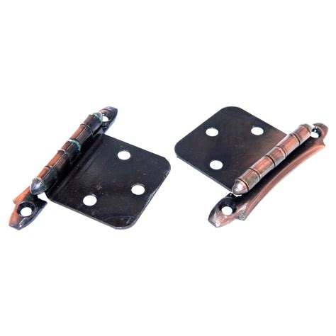 Pair Amerock Antique Copper Variable Overlay Hinges Non Self Closing B