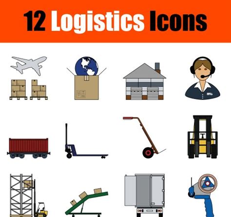 Logistics Icon Set Royalty Free Vector Image Vectorstock