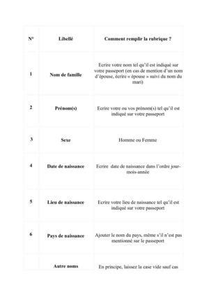 COMMENT REMPLIR LE FORMULAIRE DE DEMANDE DE VISA POUR UN LONG