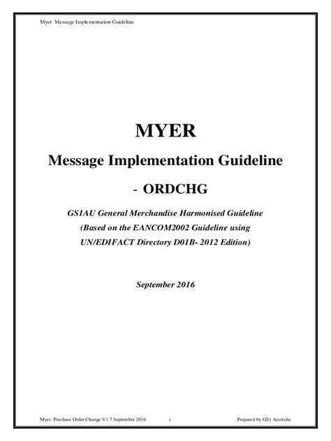 Fillable Online EDIFACT ORDCHG Message Usage Structure And Benefits
